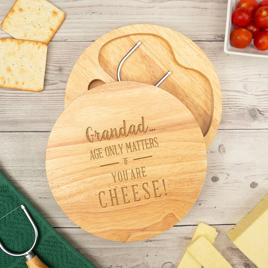 Personalised Age Only Matters Cheese Board Set | Gift For Father – Dust ...
