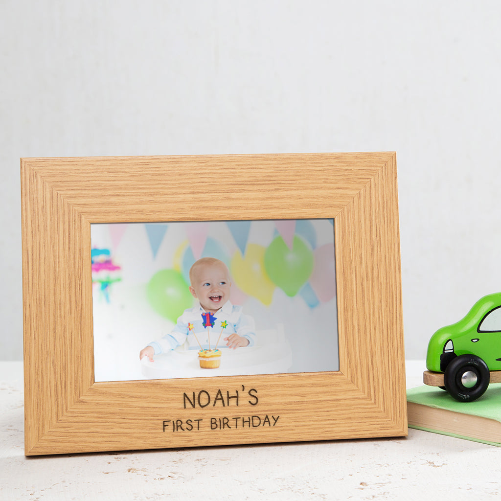 Personalised Child's Birthday Oak Photo Frame – Dust and Things ...